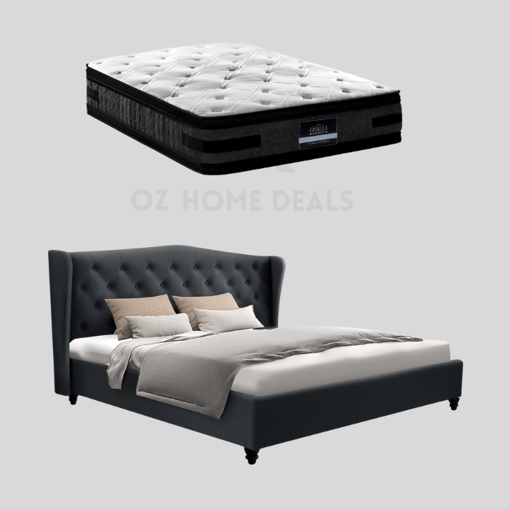 King Bed Package – Pier Bed Frame + Euro Top Mattress – OZ Home Deals